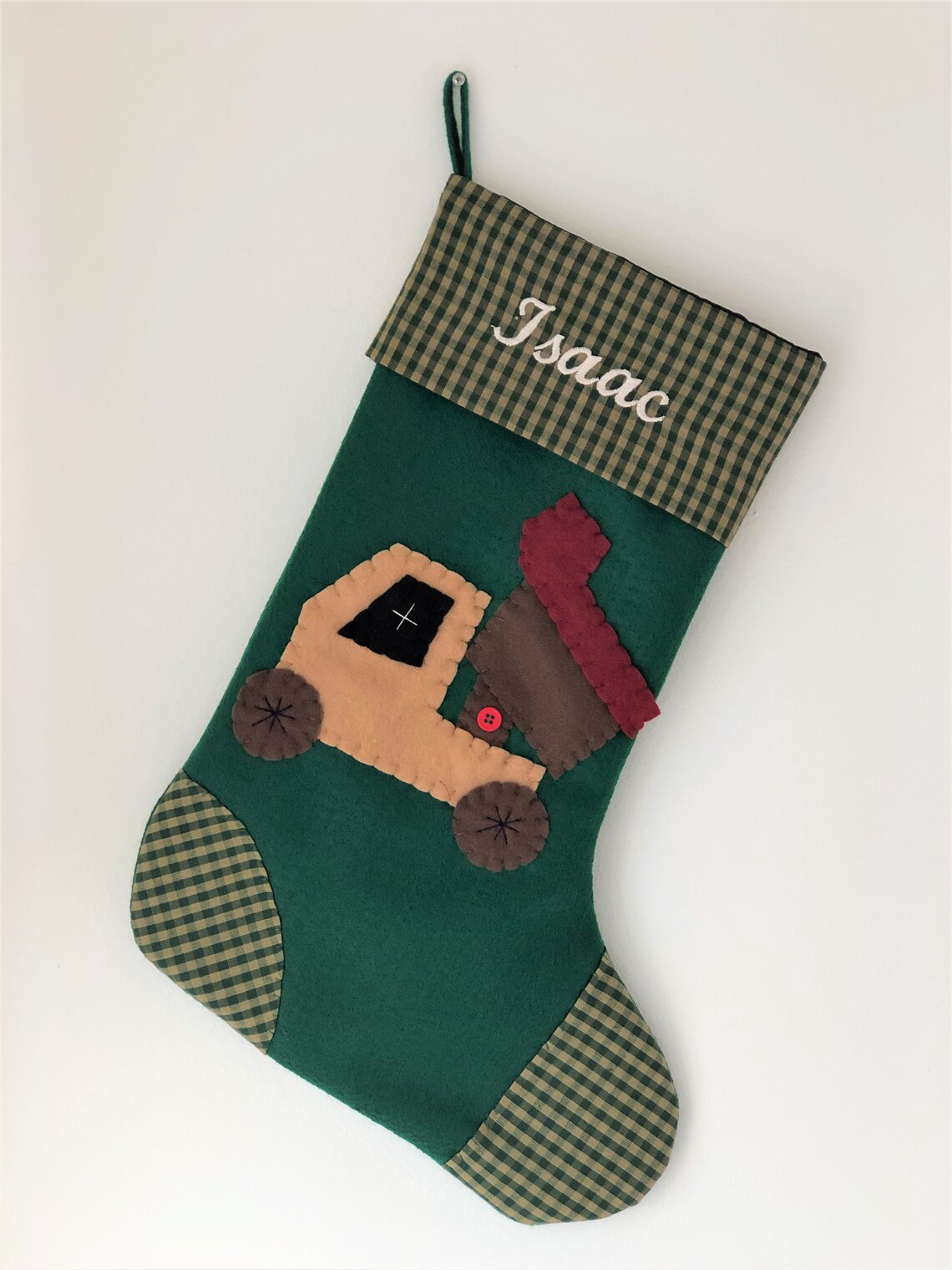 Truck Christmas Stocking Christmas Stocking with Truck | Etsy