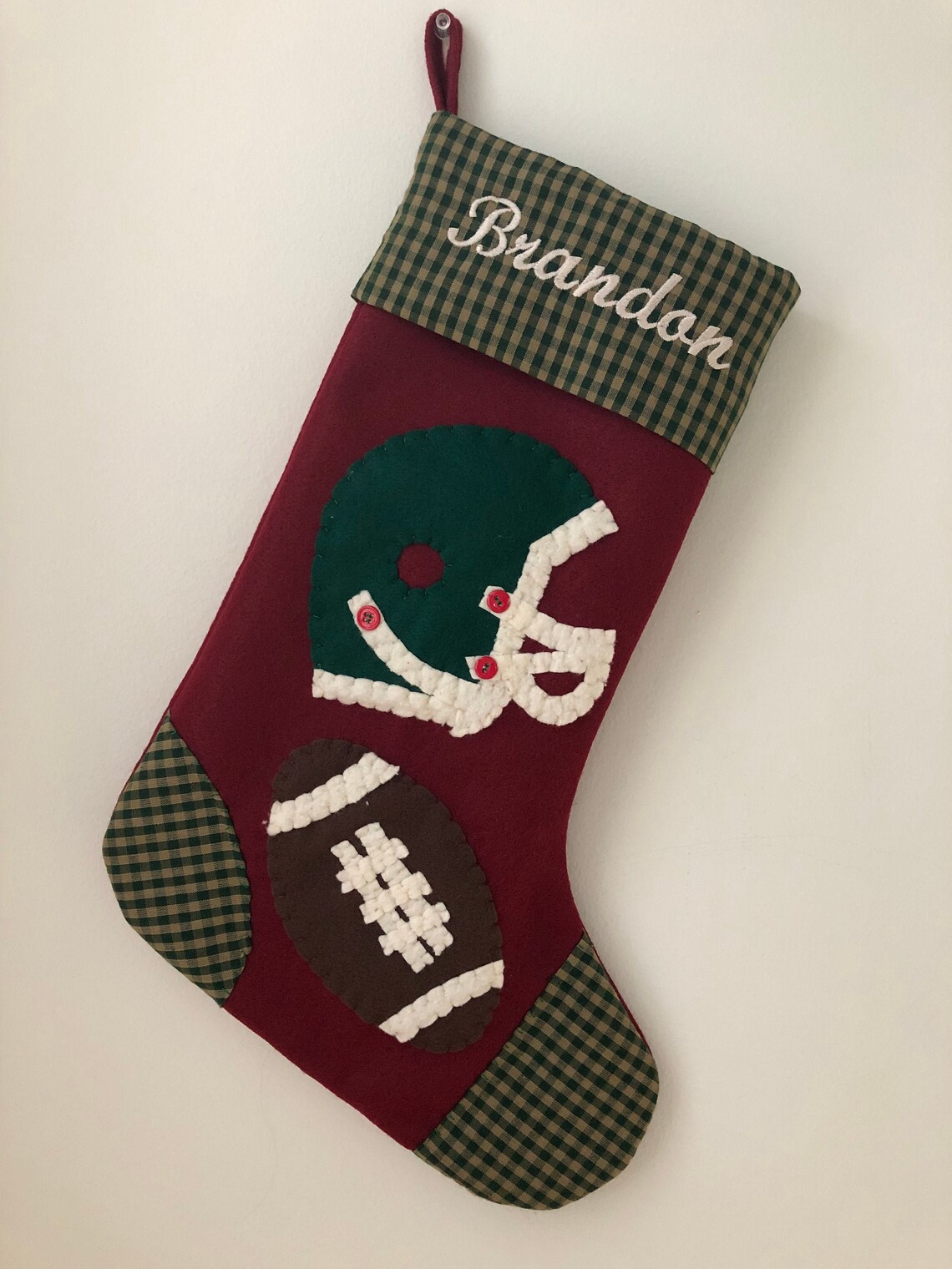 Football Stocking Football Christmas Stocking Stocking with | Etsy