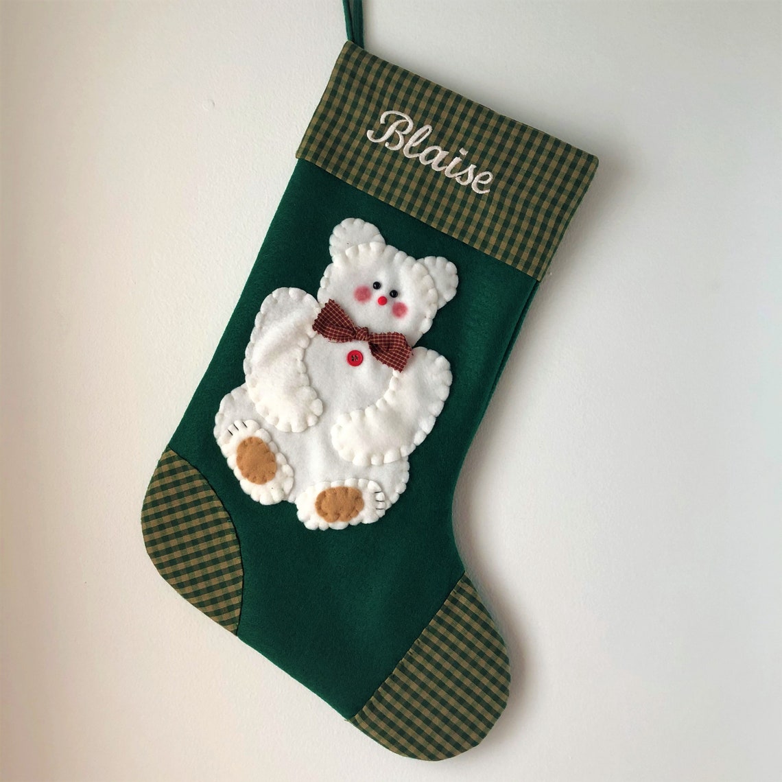 Polar Bear Stocking Stocking With Polar Bear Polar Bear | Etsy