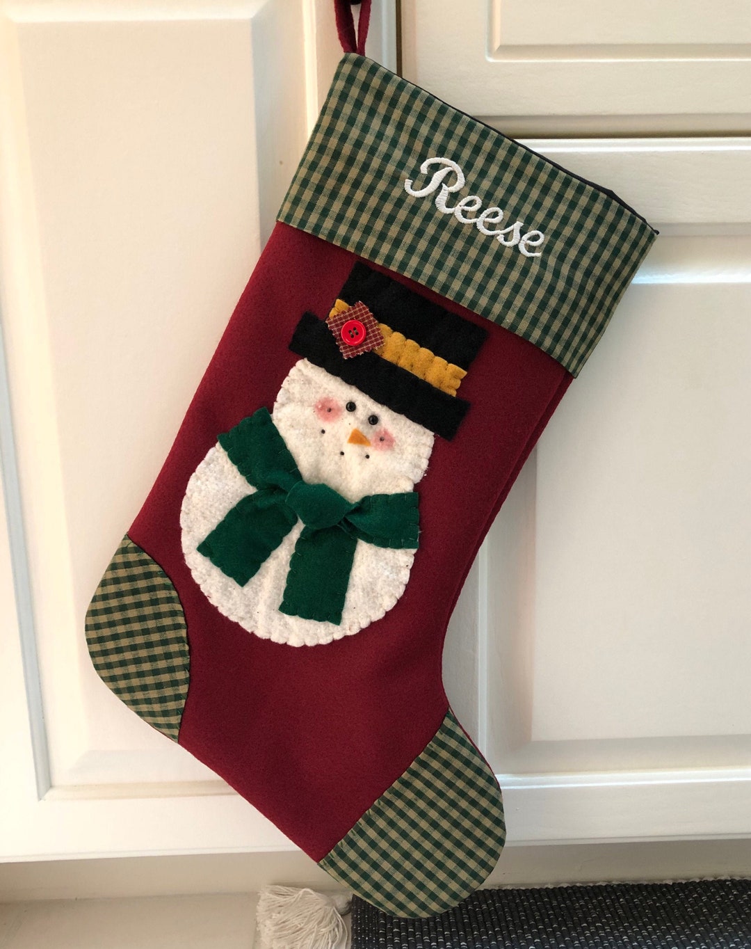 Snowman Stocking, Stocking With Snowman, Stocking for Boy, Stocking for ...