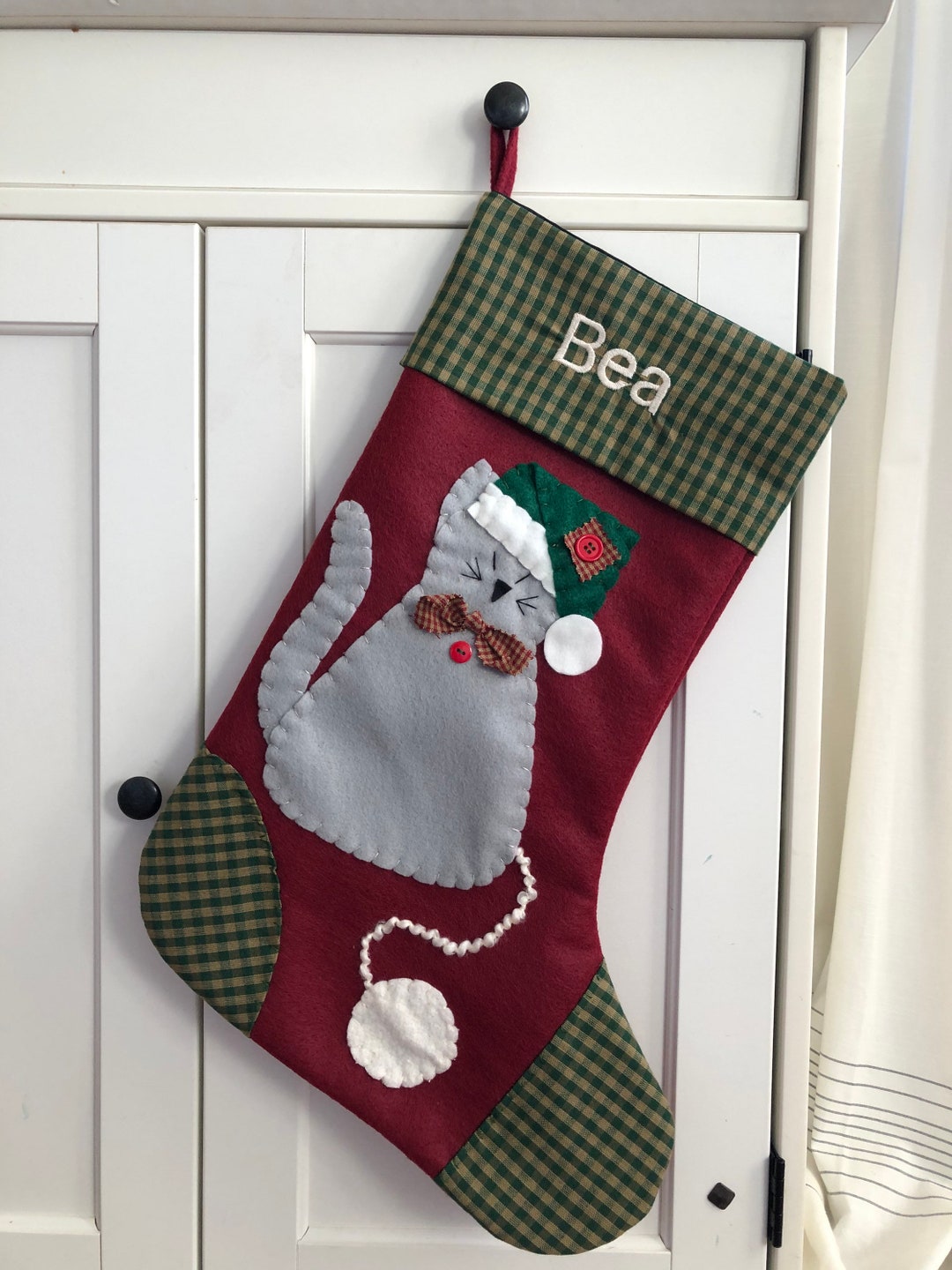 Cat Stocking Cat Christmas Stocking Stocking for Cat - Etsy