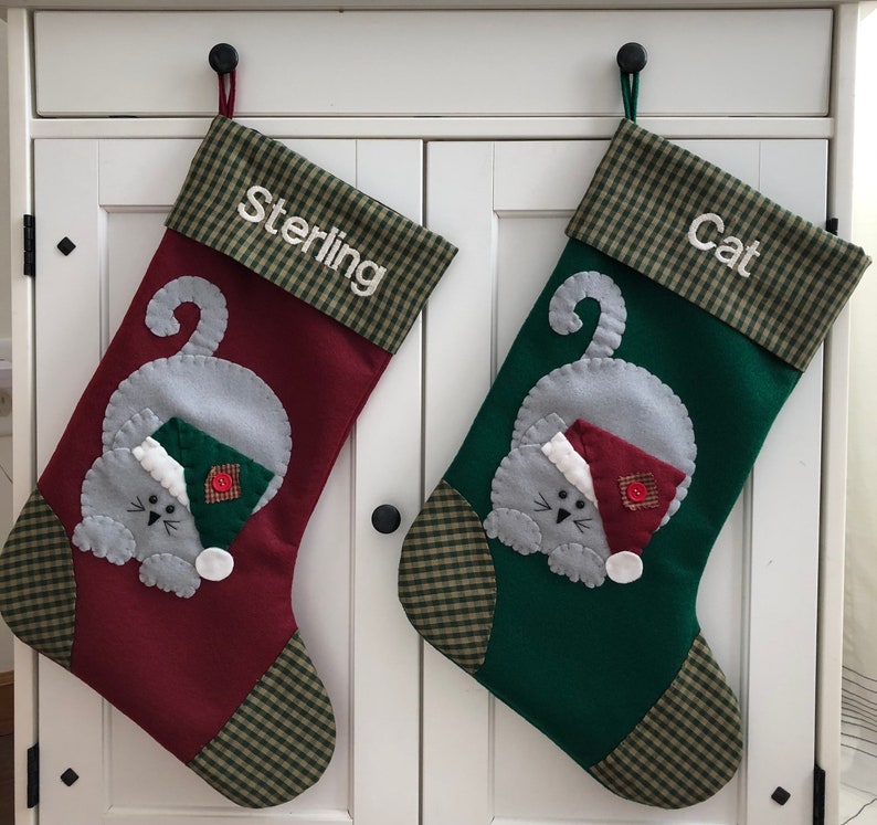 Cat Stocking Cat Christmas Stocking Stocking for Cat | Etsy