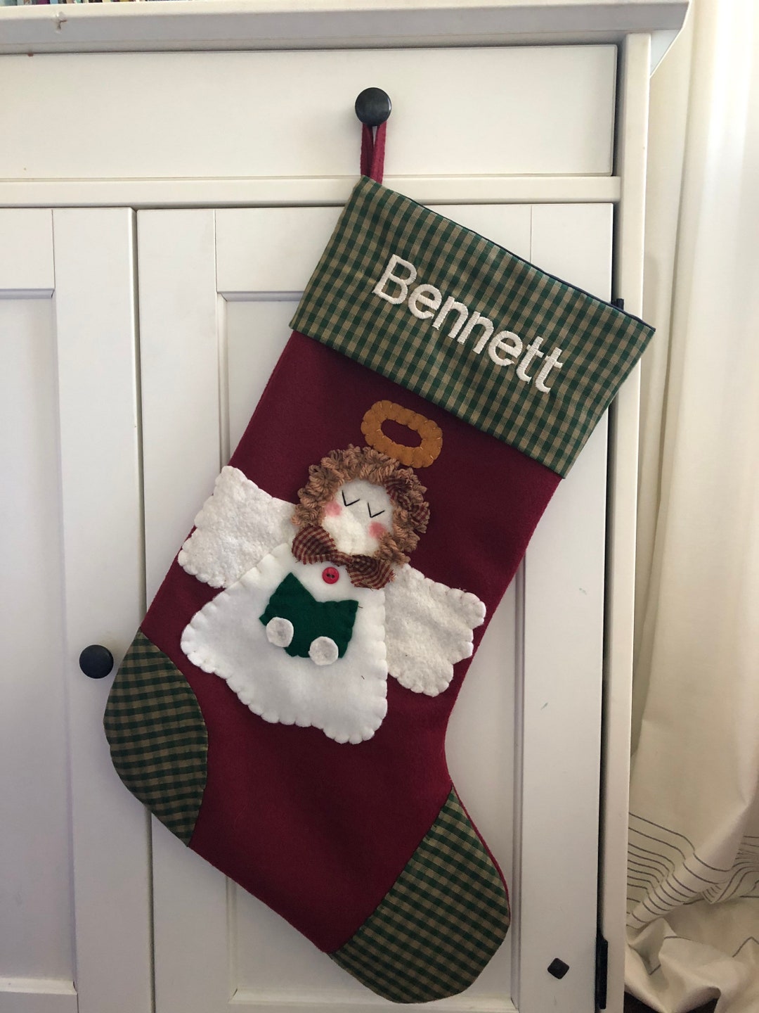 Angel Stocking, Christmas Stocking, Stocking With Angel, Girl Stocking ...