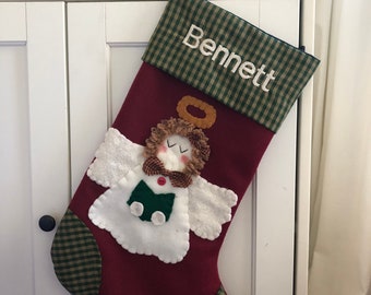 Angel Stocking, Stocking With Angel, Girl Stocking, Angel Christmas ...