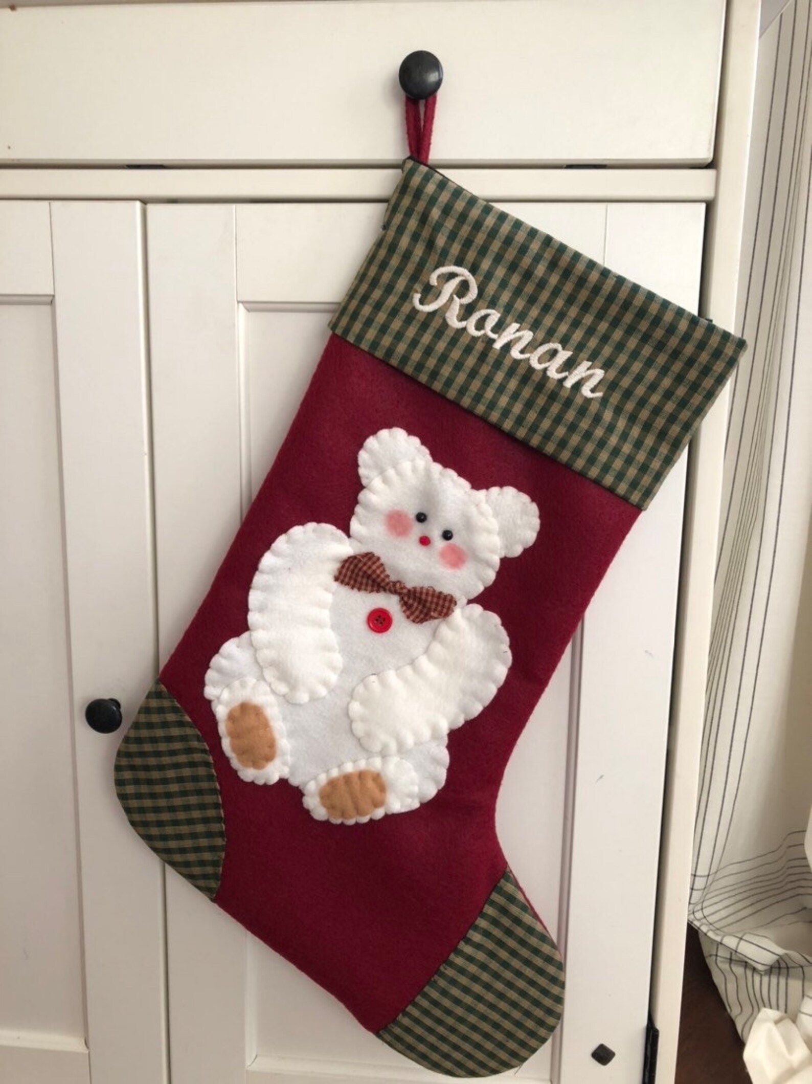 Polar Bear Stocking Stocking With Polar Bear Polar Bear - Etsy