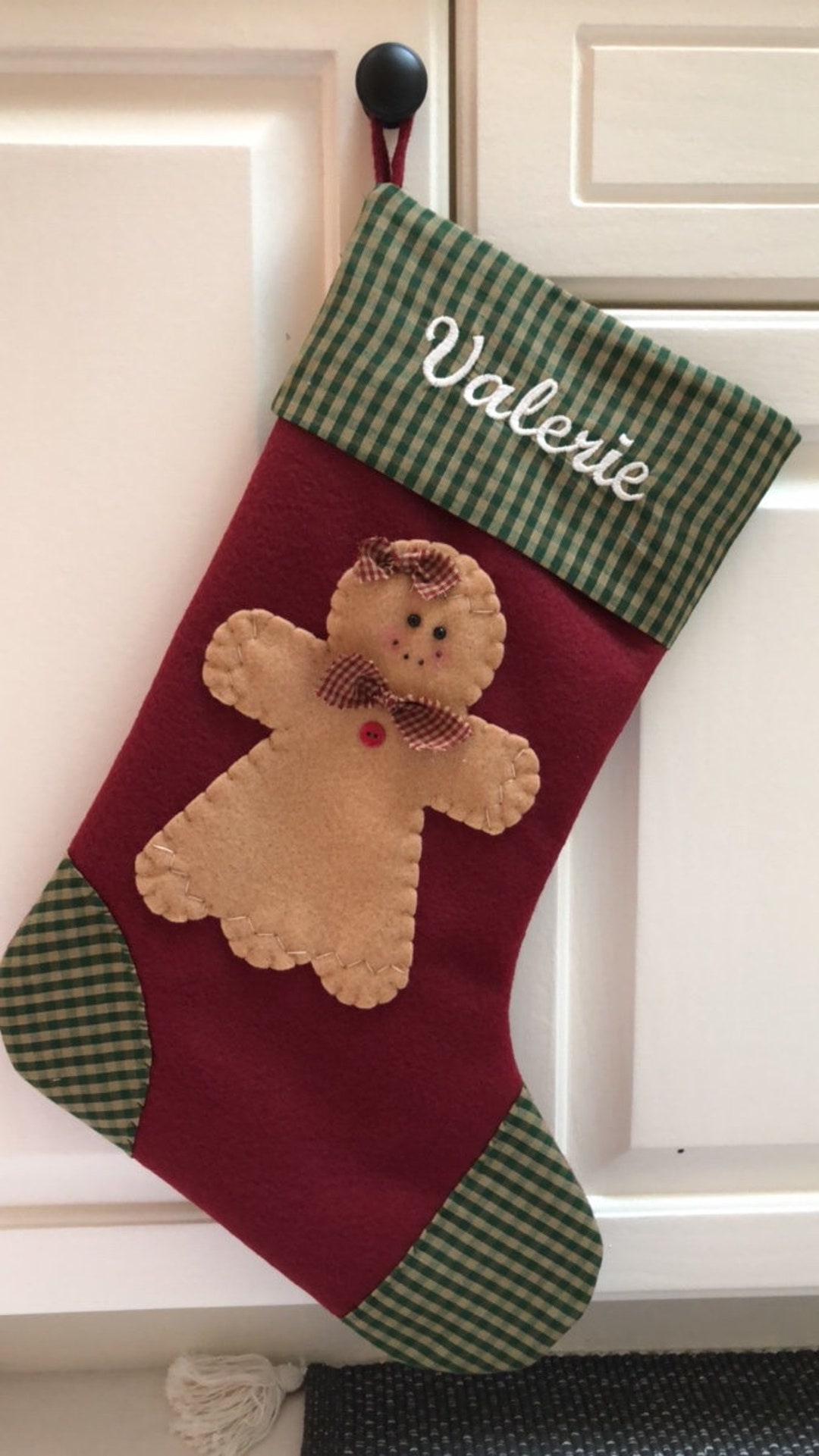 Gingerbread Stocking, Gingerbread Girl Stocking, Christmas Stocking ...