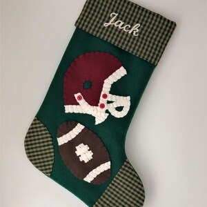 Football Stocking, Football Christmas Stocking, Stocking With Football ...