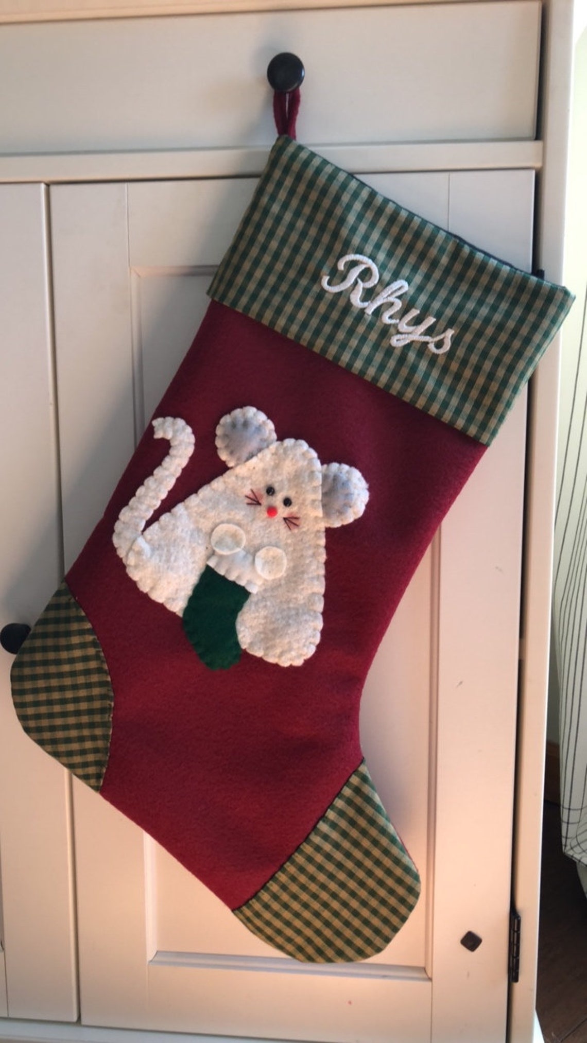 Mouse Stocking Stocking With Christmas Mouse Mouse Christmas - Etsy