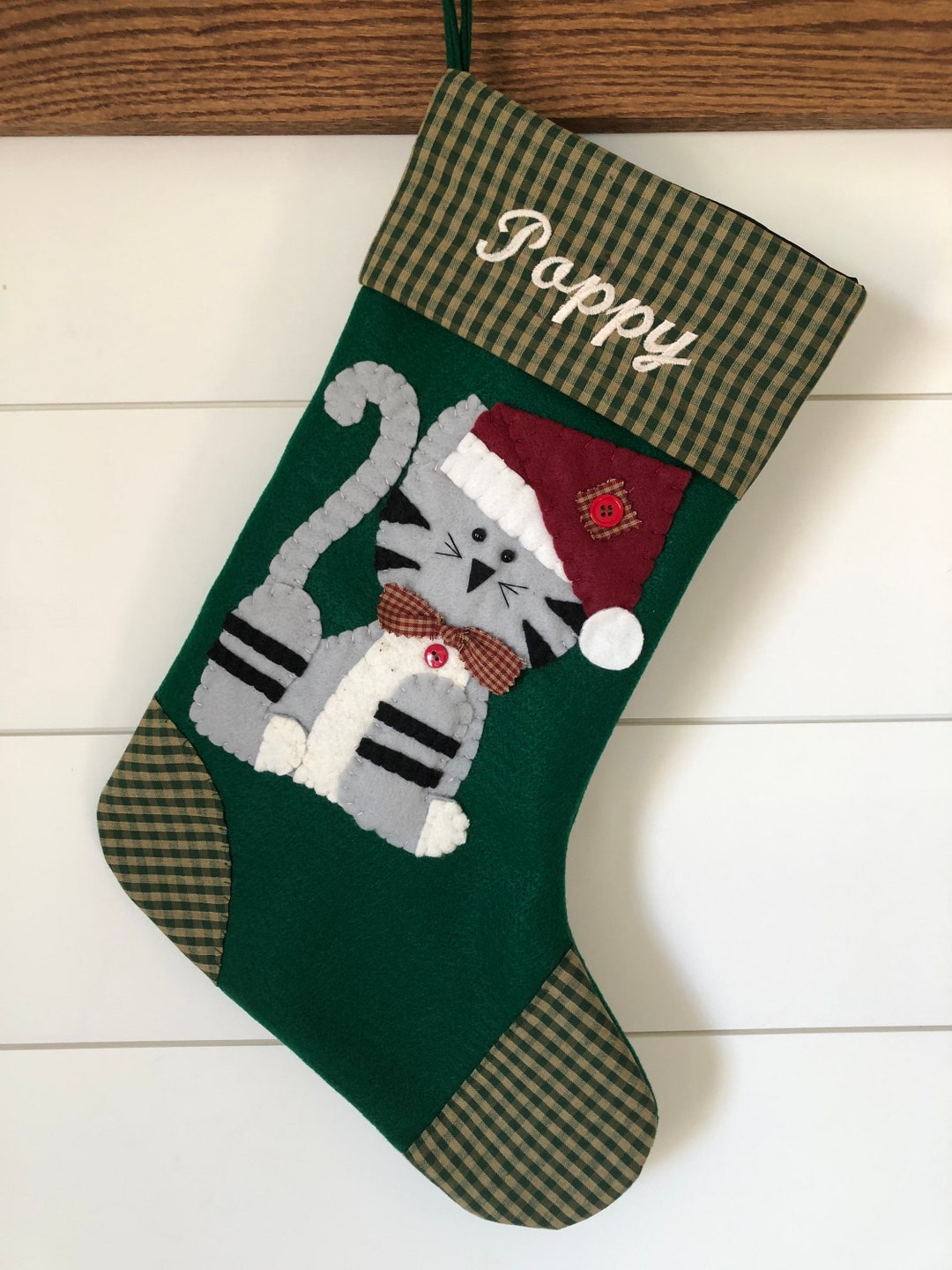 Tabby Cat Stocking, Tabby Cat Christmas Stocking, Stocking for Cat ...