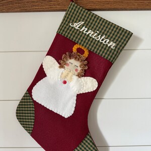 Angel Stocking, Stocking With Angel, Girl Stocking, Angel Christmas ...