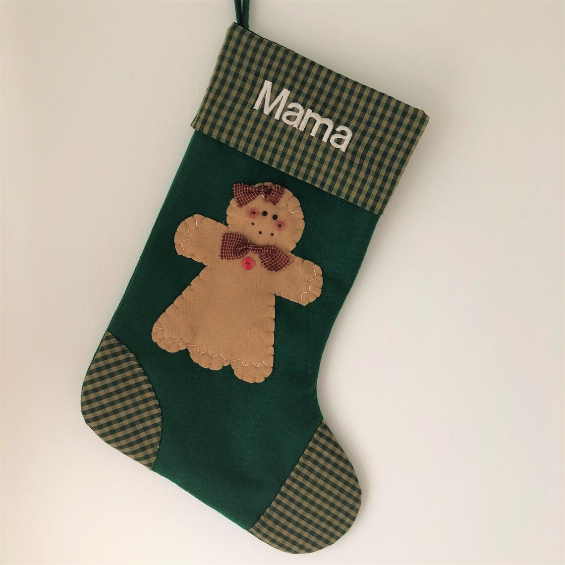 Gingerbread Stocking Gingerbread Girl Stocking Christmas | Etsy