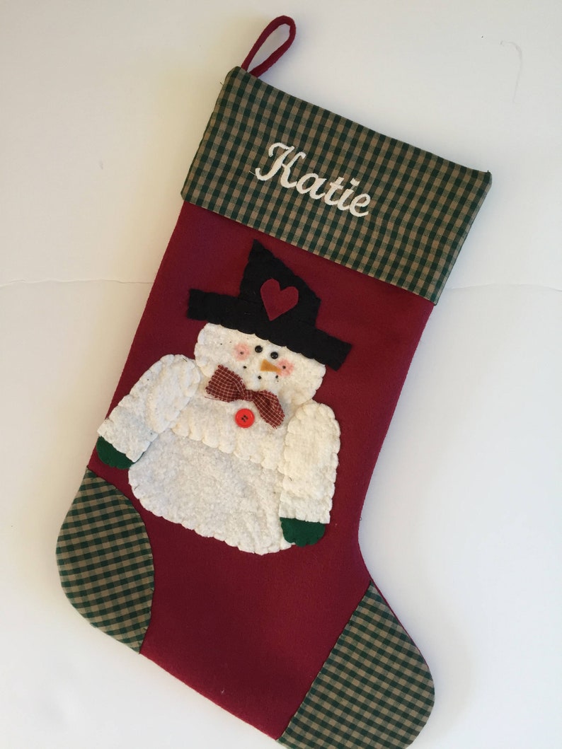 Snowman Stocking Christmas Stocking With Snowman Stocking - Etsy
