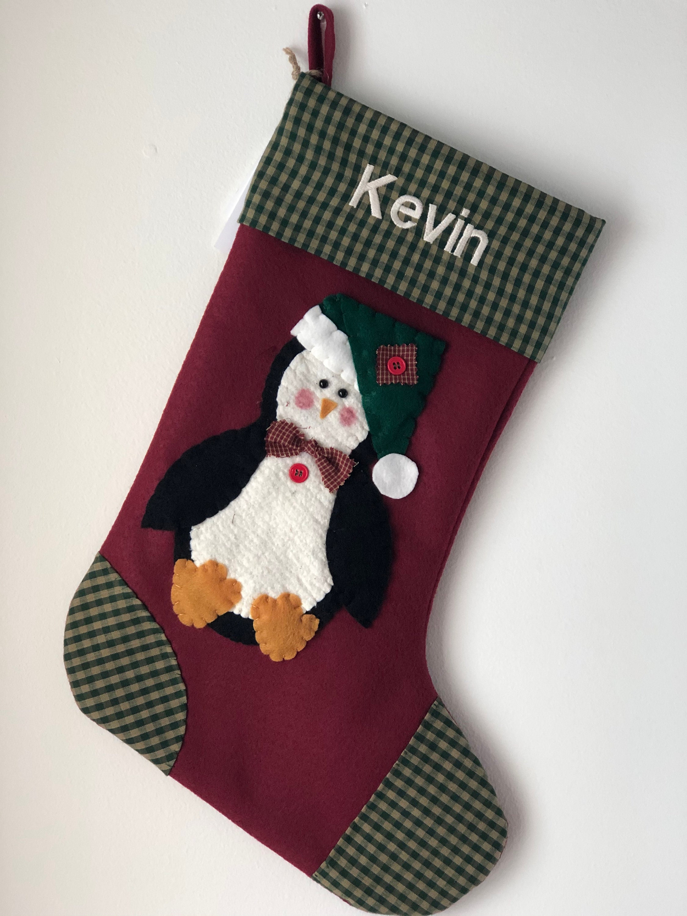 Penguin Stocking Penguin Christmas Stocking Stocking with | Etsy