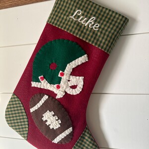 Football Stocking, Football Christmas Stocking, Stocking With Football ...