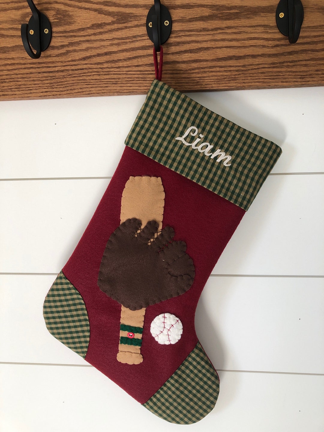Baseball Stocking, Baseball Christmas Stocking, Stocking With Baseball ...