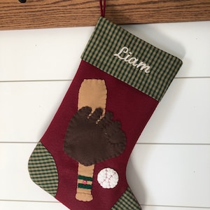 Baseball Stocking, Baseball Christmas Stocking, Stocking With Baseball ...