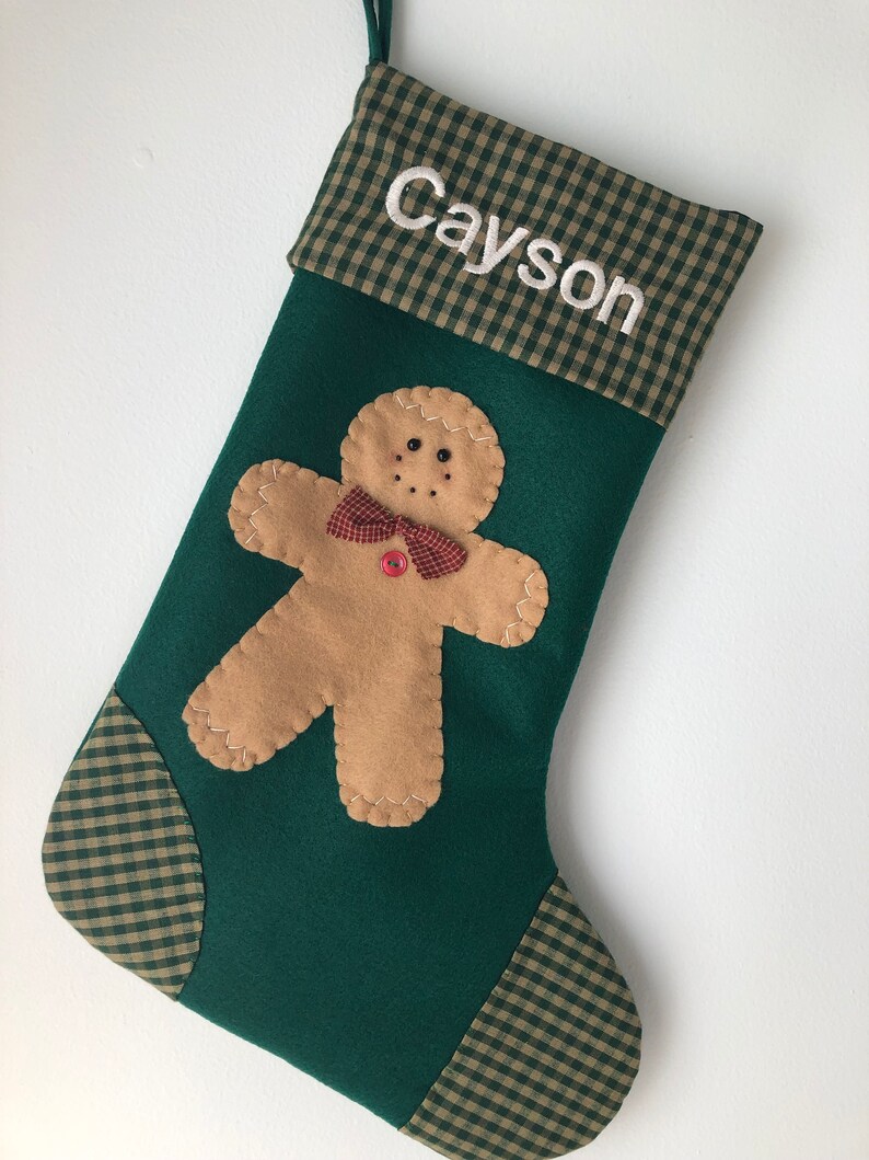Gingerbread Man Stocking Gingerbread Stocking Stocking With - Etsy