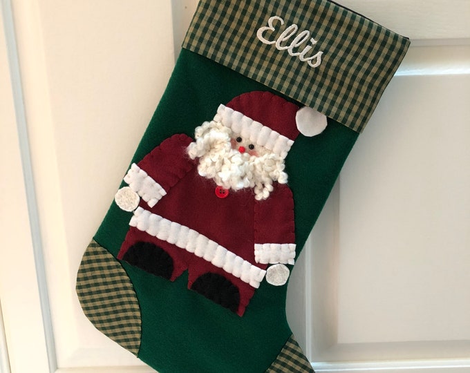 Santa Stocking, Stocking With Santa, Stocking for Boy, Stocking for ...