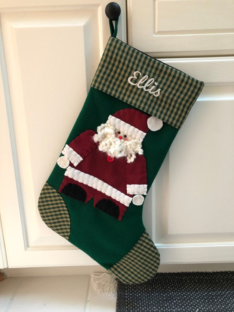 Santa Stocking Stocking with Santa Stocking for Boy | Etsy