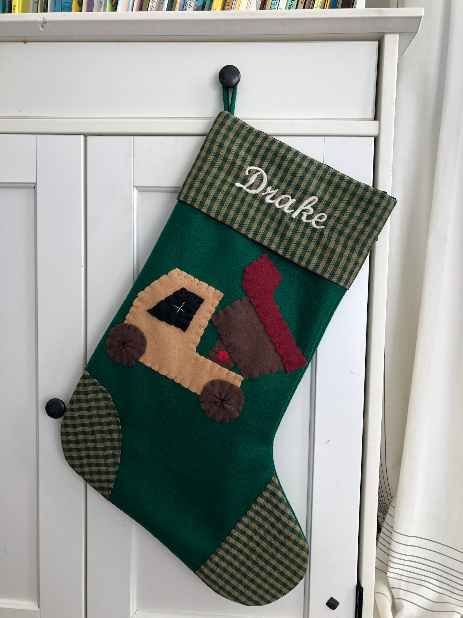 Truck Christmas Stocking Christmas Stocking With Truck - Etsy