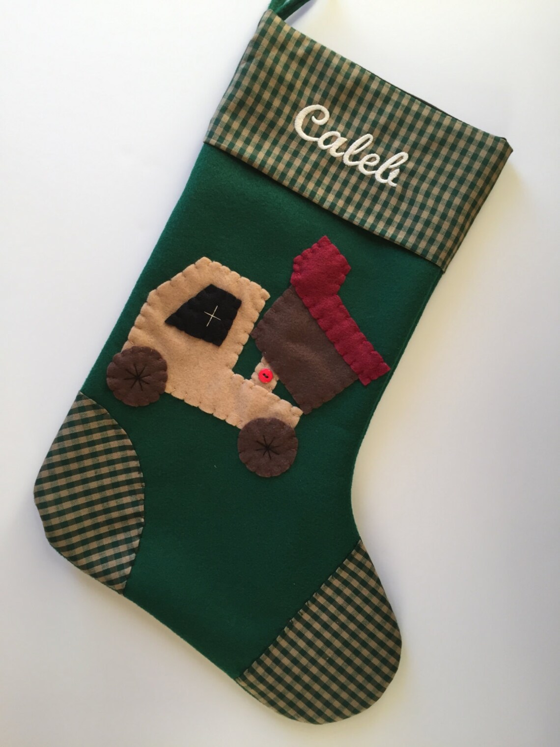Truck Christmas Stocking Christmas Stocking with Truck | Etsy