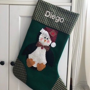 Penguin Stocking, Penguin Christmas Stocking, Stocking With Penguin ...