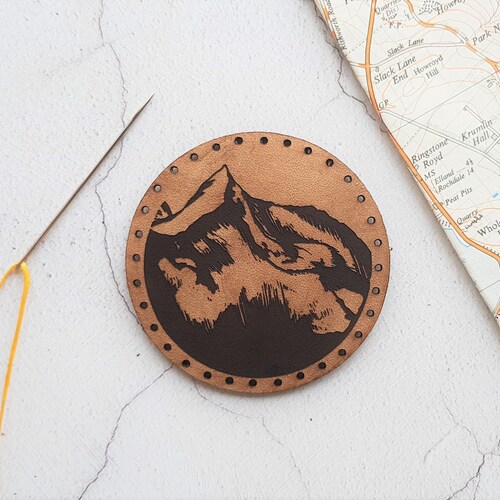 Mountain Climber Leather Patch - Etsy
