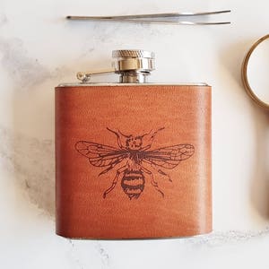 Honey Bee Hip Flask, Natural Sciences Gift Custom Hip Flask ...