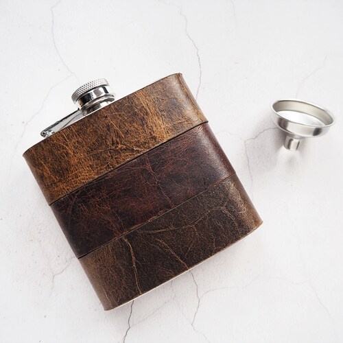 Personalized Leather Flaskcustom Flask Monogrammed - Etsy