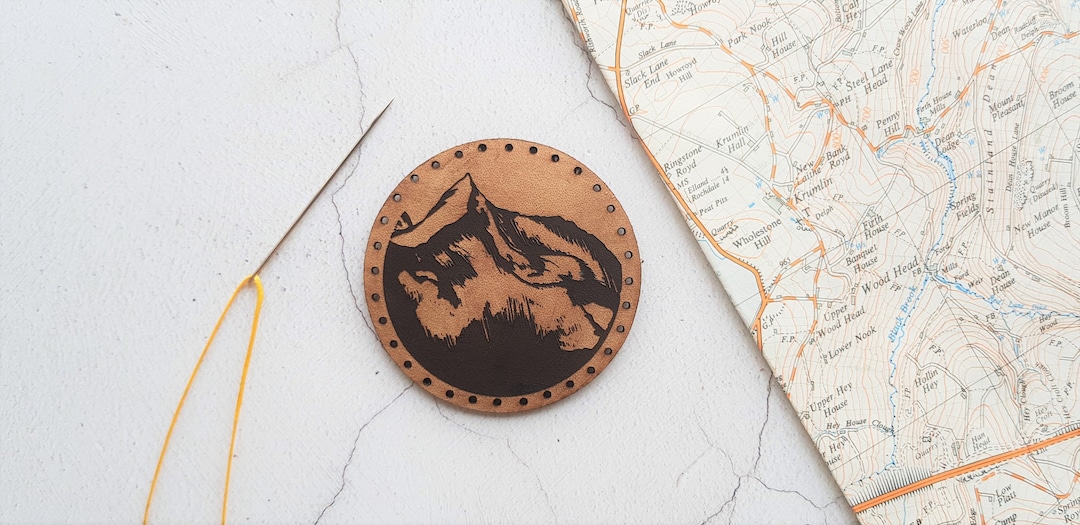 Mountain Climber Leather Patch - Etsy