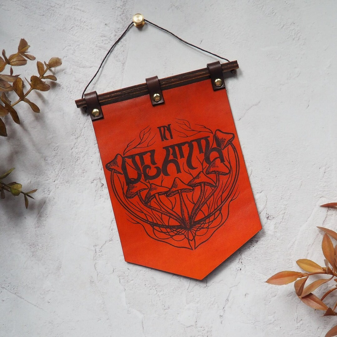 Leather Death Banner- Gothic Wall Decor - Etsy