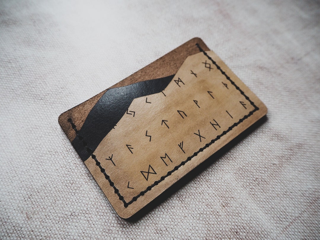 Leather Rune Credit Card Holder - Etsy