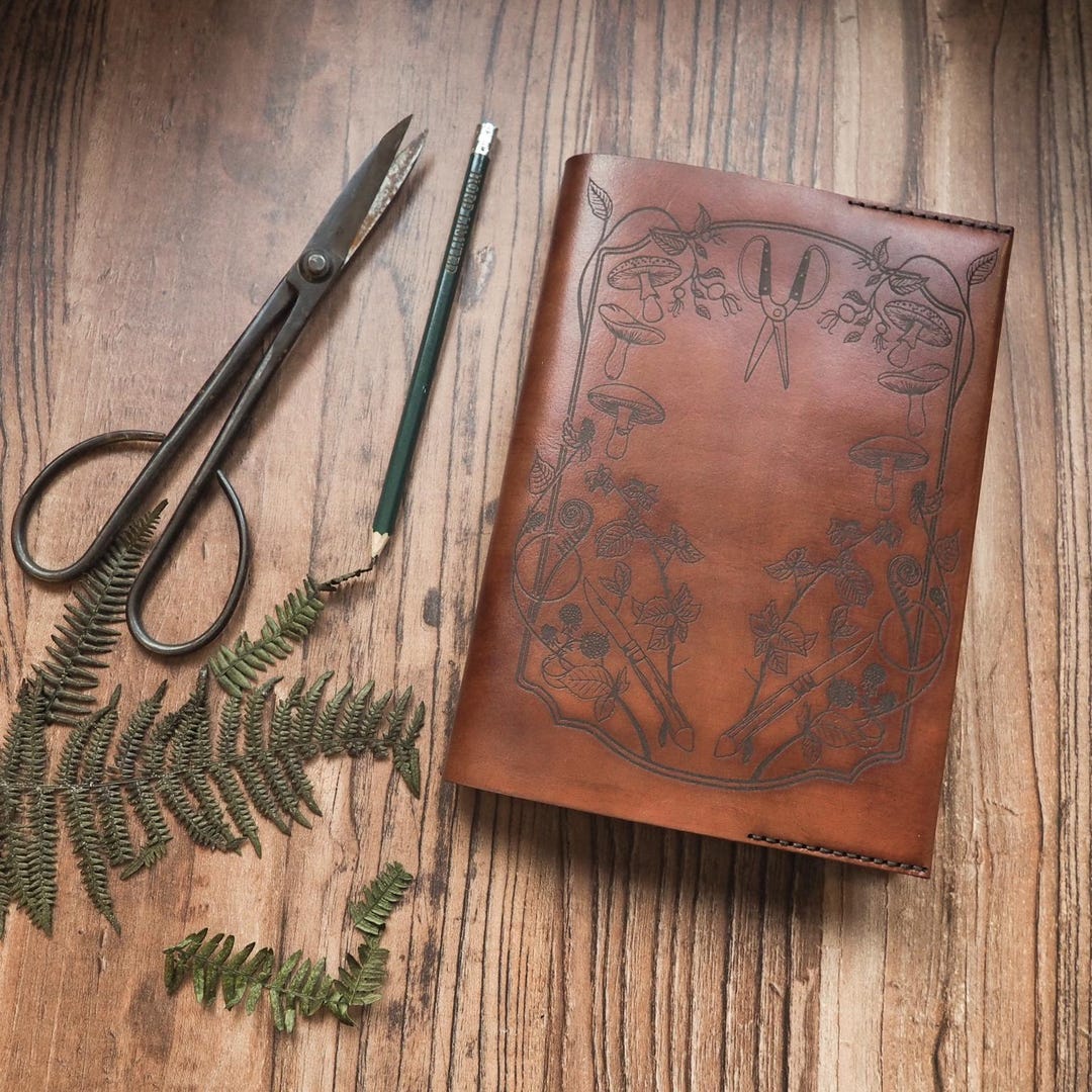 The Foragers Leather Journal Cover Removable - Etsy