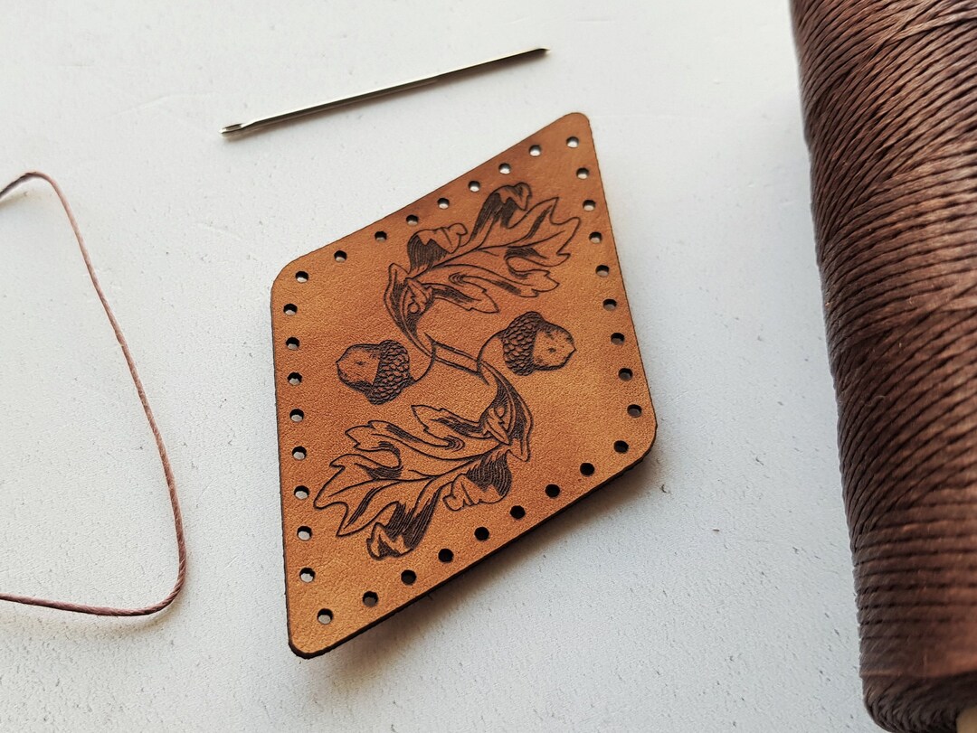 Acorn & Oak Leaf Leather Patch: Hand-dyed Autumnal Gift - Etsy