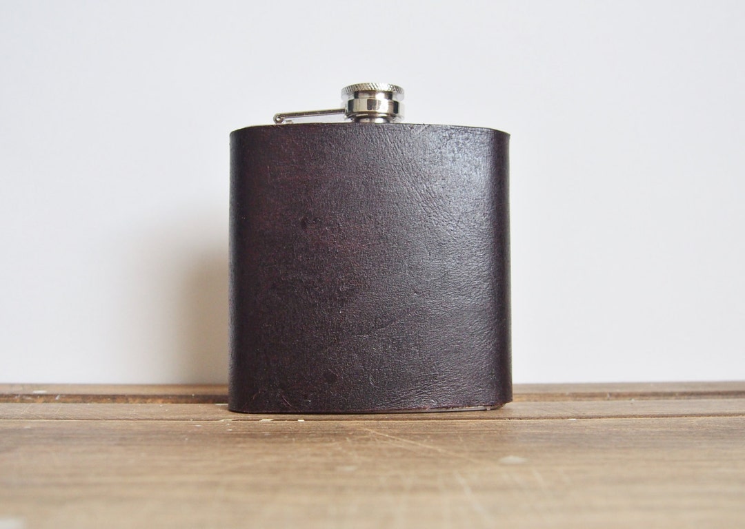 Personalized Leather Hip Flask: Stainless Steel, Engraved Gift - Etsy UK