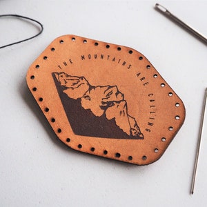 The Mountains Are Calling Explorer Leather Patch - Etsy