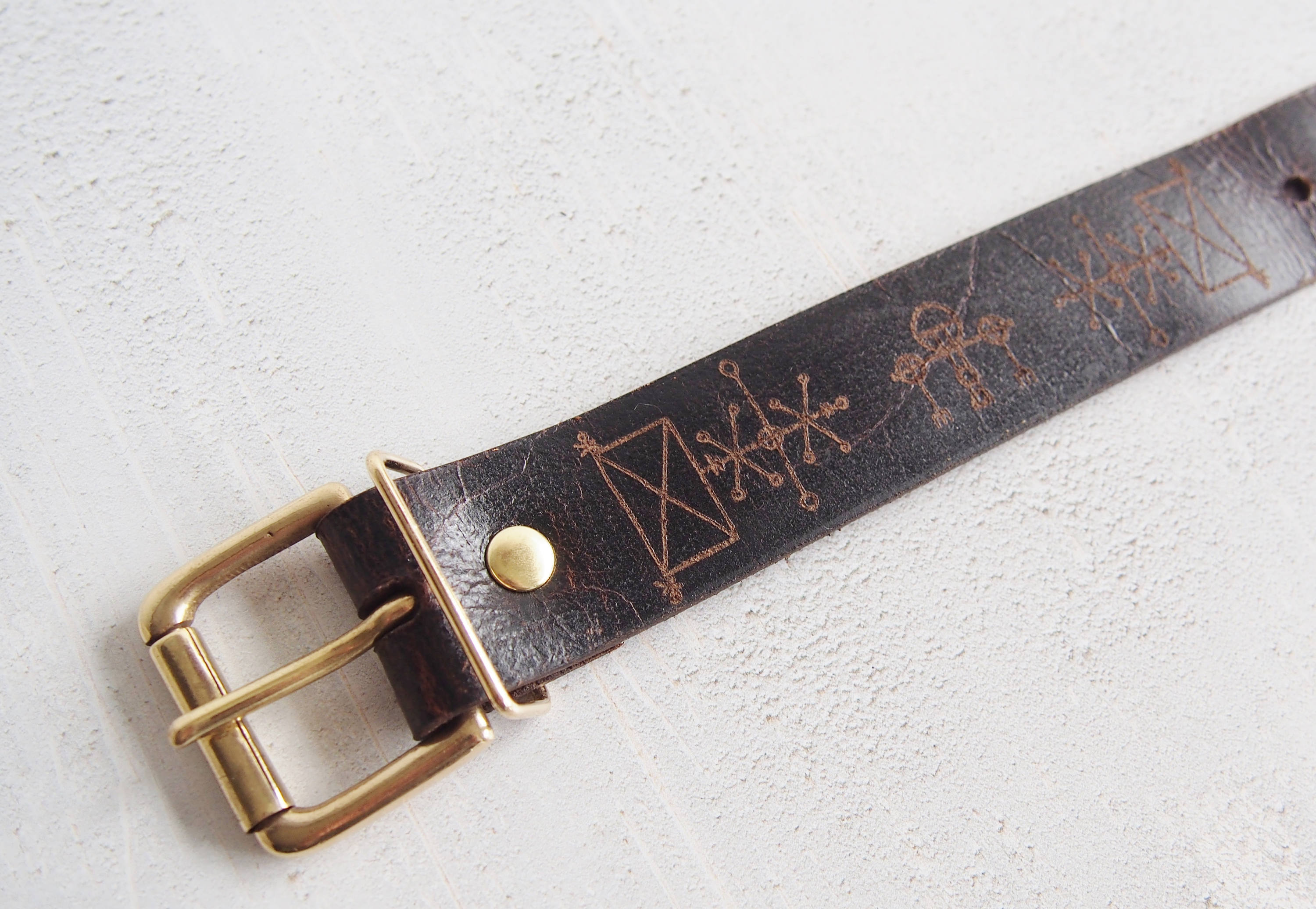 Rune Leather Cuff Icelandic Stave Magical Runes Cuff Leather - Etsy