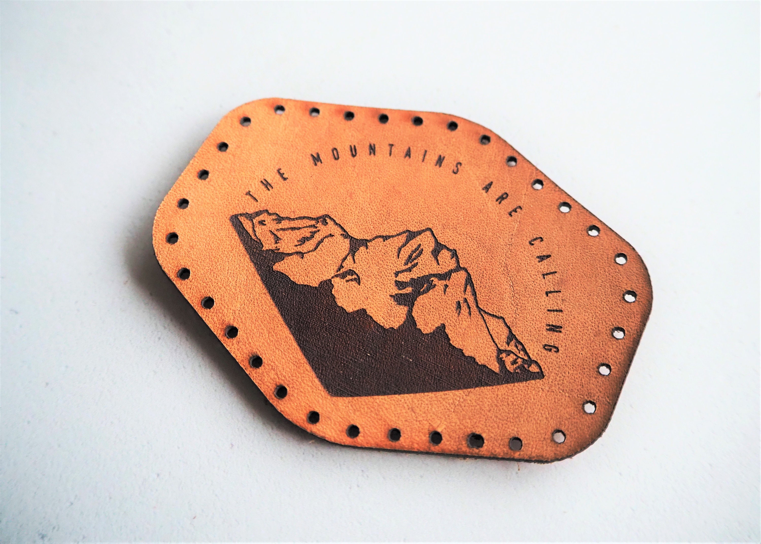 The Mountains are Calling Explorer Leather Patch | Etsy