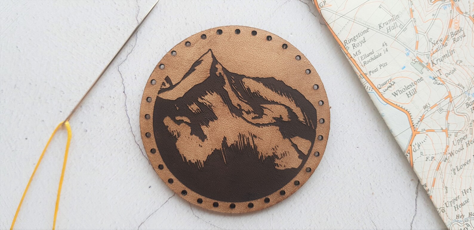 Mountain Climber Leather Patch - Etsy