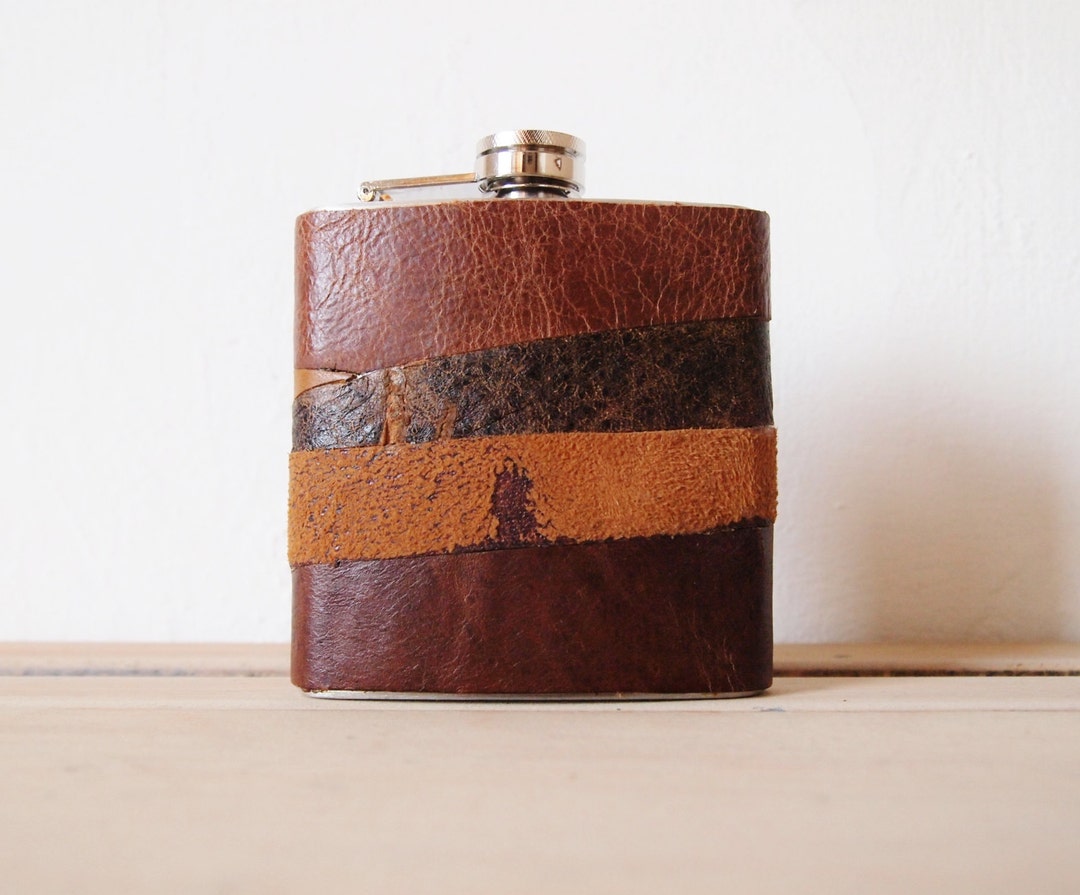 Personalized Distressed Leather Hip Flask: Rustic Vintage Gift - Etsy