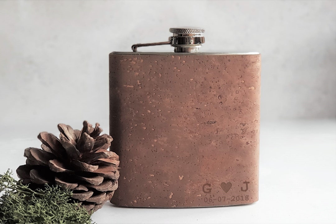 Valentine Hip Flask Cork, Vegan Leather Accessories, Cork Whiskey ...