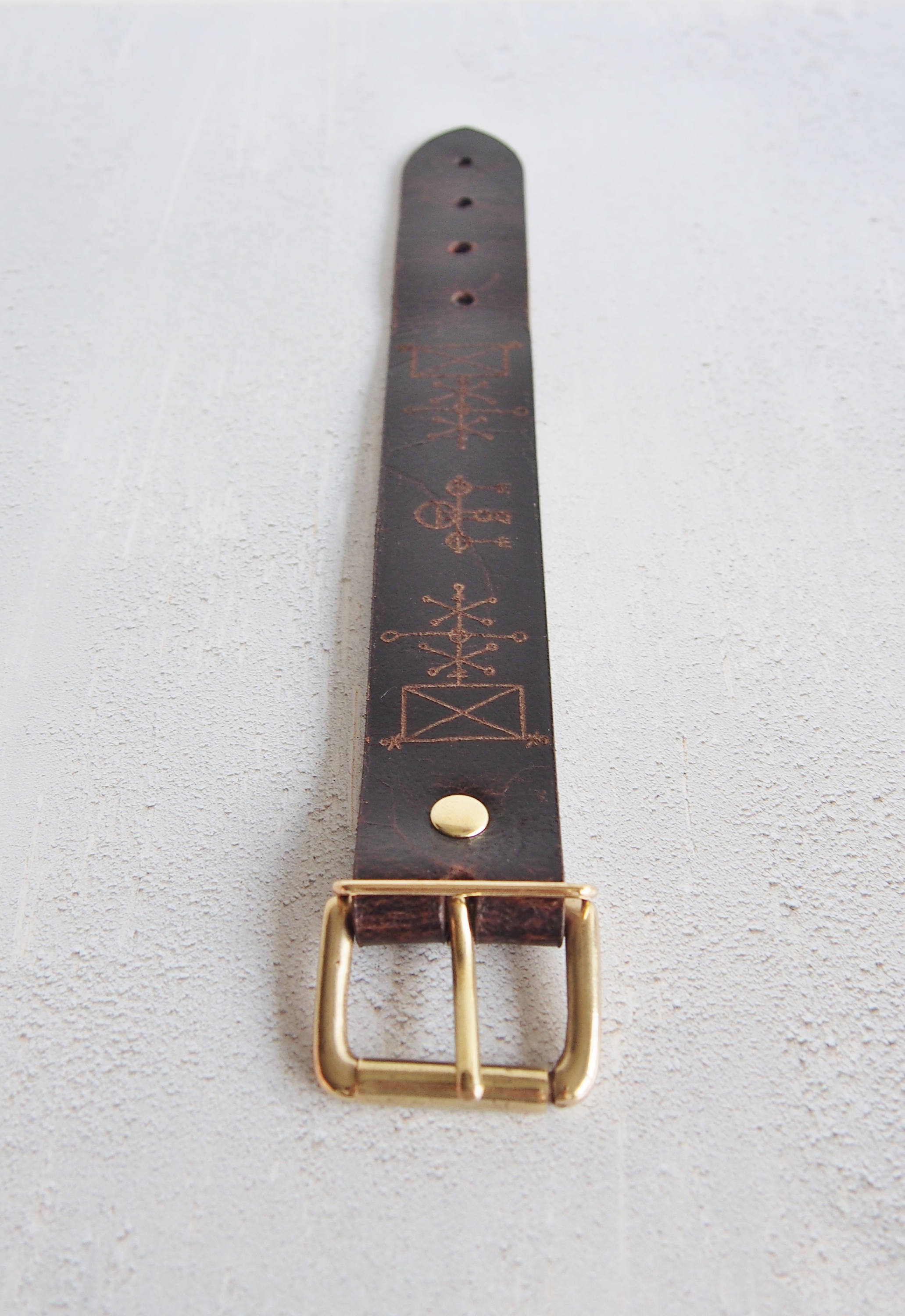 Rune Leather Cuff Icelandic Stave Magical Runes Cuff Leather - Etsy