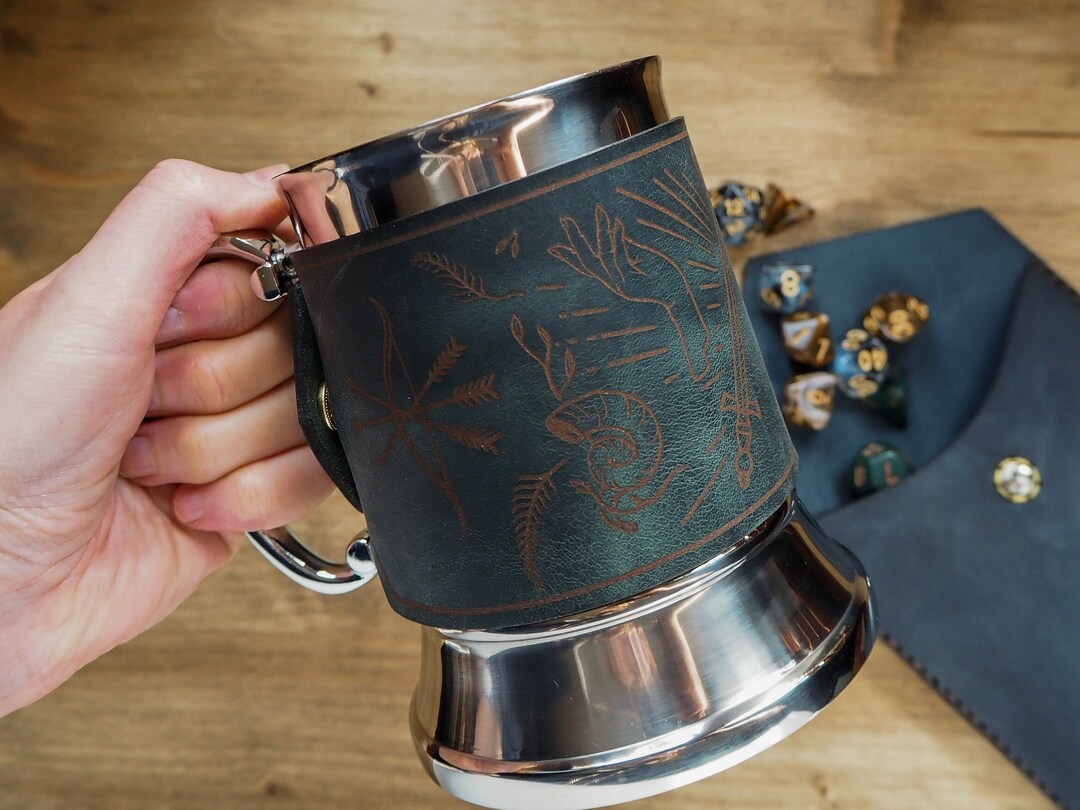 Dnd Tankard With Leather Wrap, Dungeons and Dragons Gift, LARP Medieval ...