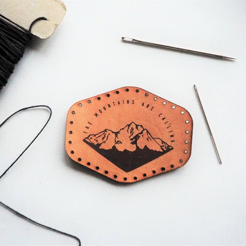 The Mountains Diamond Leather Patch - Etsy
