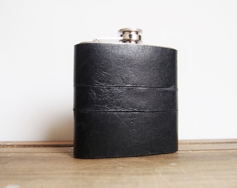 6oz Customized Leather Wrapped Hip Flask - Etsy