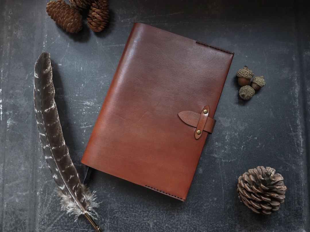 Personalized Leather Book Cover With Clasp - A5 Notebook Cover - Etsy