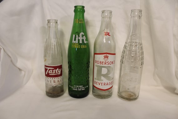 Vintage Soda Bottles Set of Four Bottles - Etsy