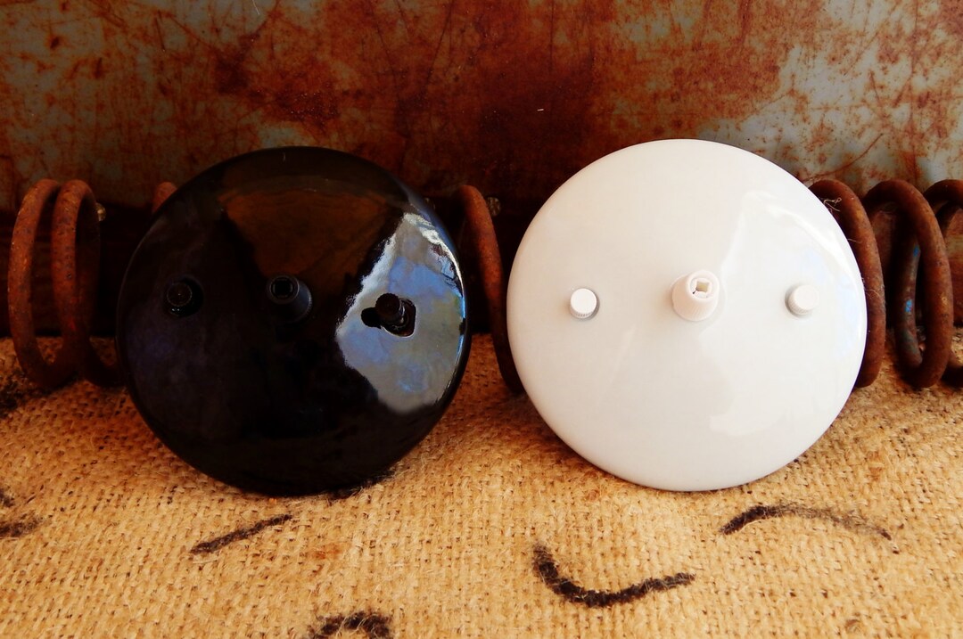 Porcelain Ceiling Canopy, Black Porcelain, White Porcelain, Pendant ...