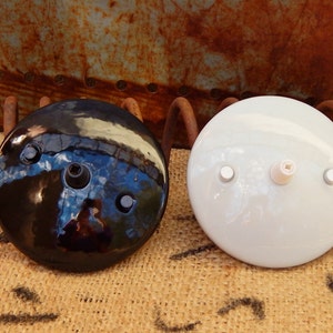 Porcelain Ceiling Canopy, Black Porcelain, White Porcelain, Pendant ...