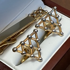 SWANK Matchstick Pyramid "riviera" Goldtone and Silver Cufflink Set - Etsy